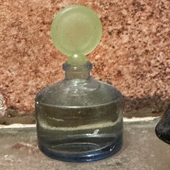 Bath & Body | Vintage Blue Glass Perfume Bottle Cologne With Stopper | Poshmark